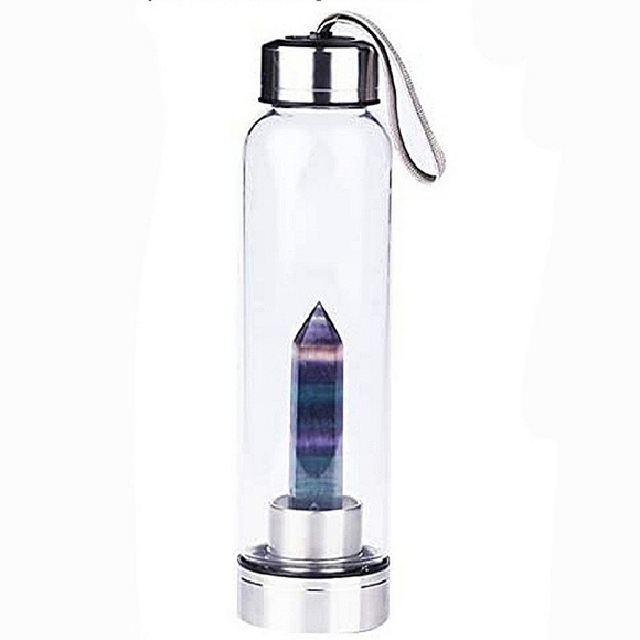 gem bottle | Dining | Fluorite Gem Glass Water Bottle | Poshmark